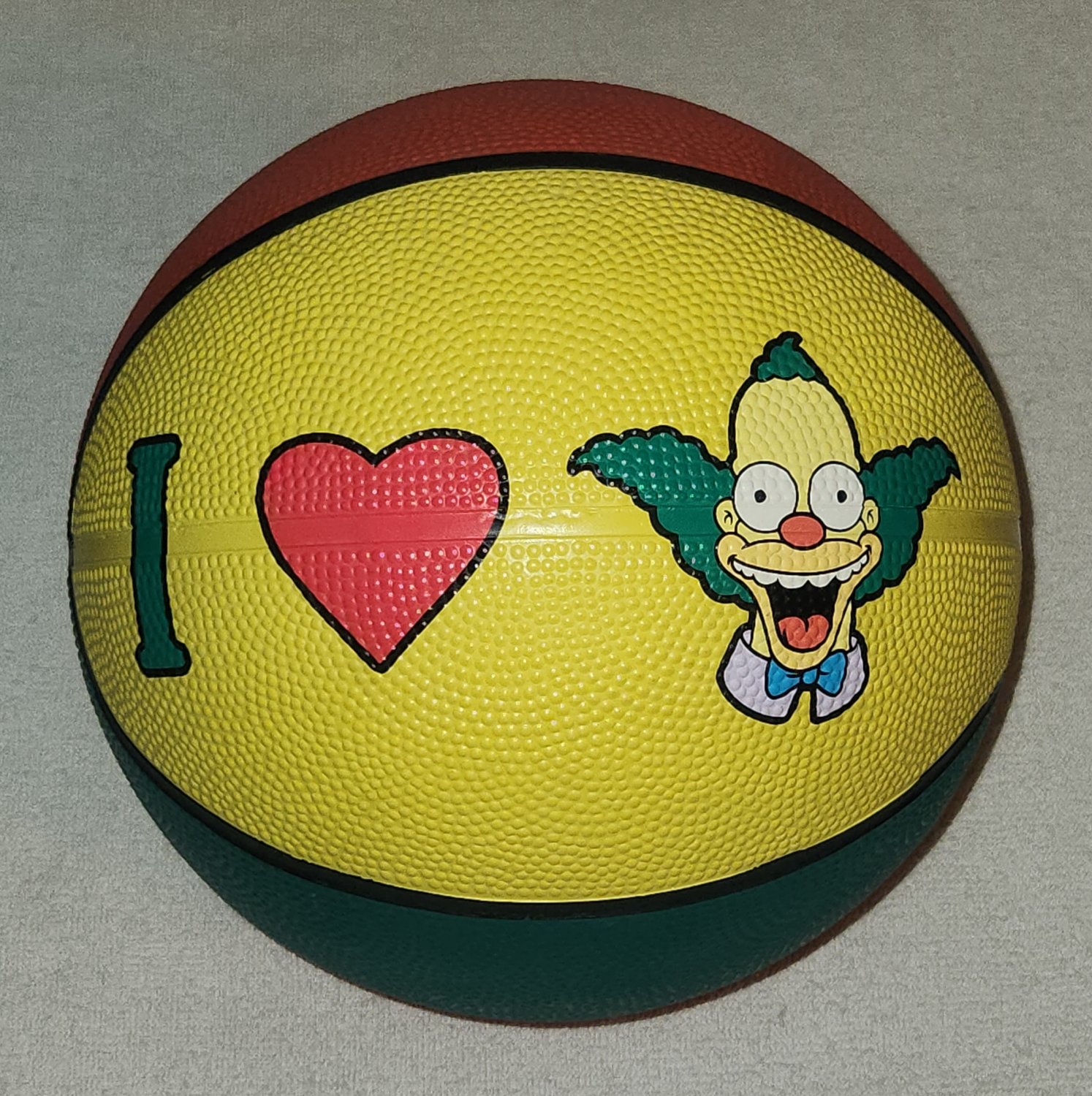 The Simpsons I Love Krusty the Clown Basketball Red Yellow Green Rubber ...