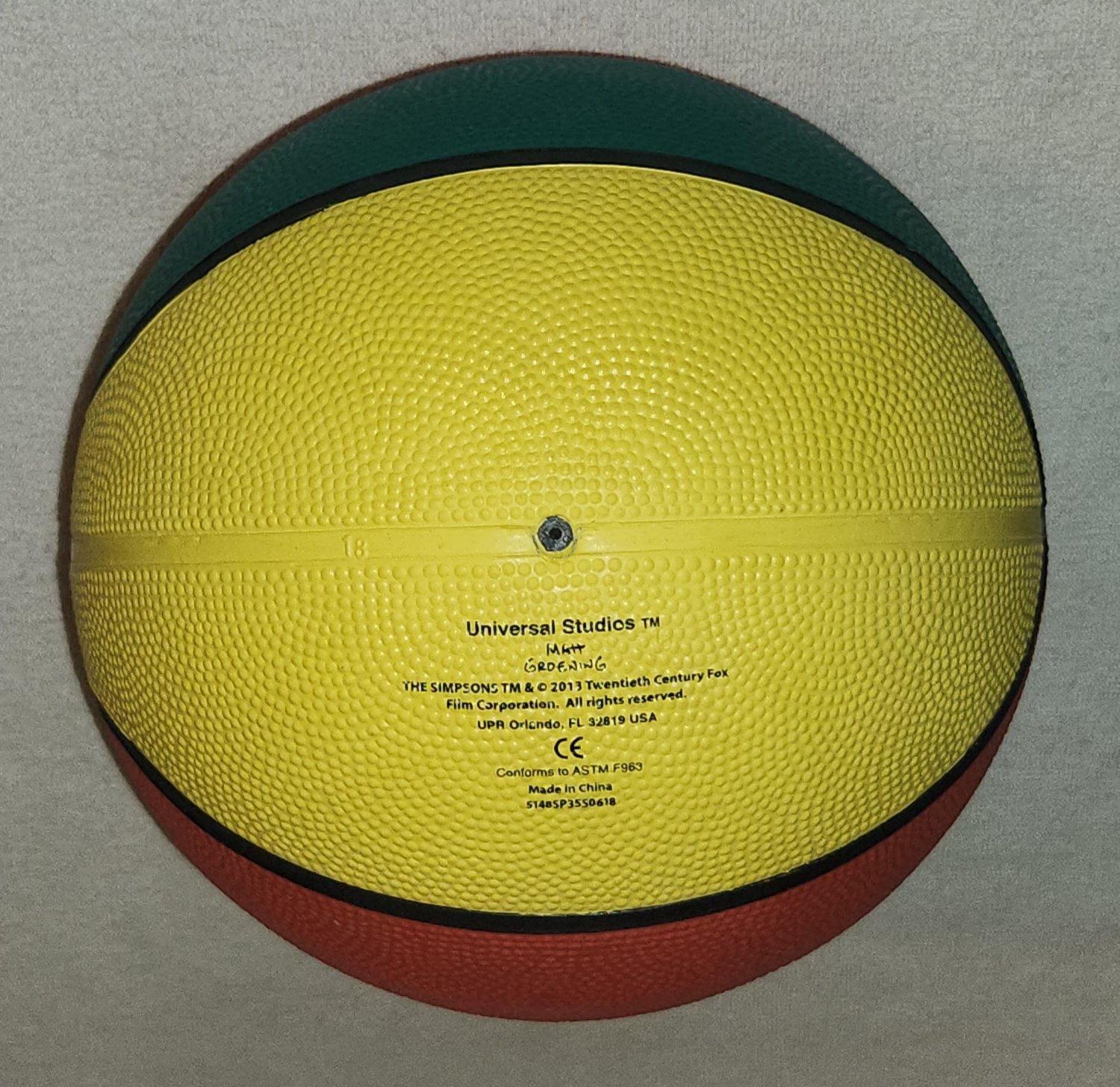 The Simpsons I Love Krusty the Clown Basketball Red Yellow Green Rubber ...