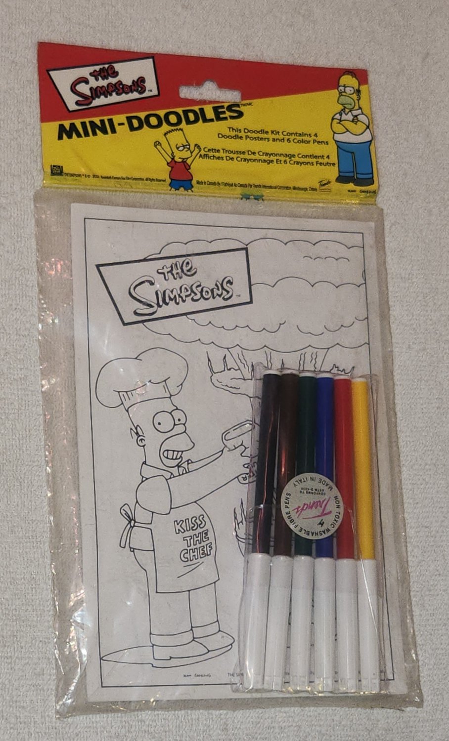 Simpsons Velvet Doodles Door Hangers (3) + Mini-Doodles (1) Homer Bart ...