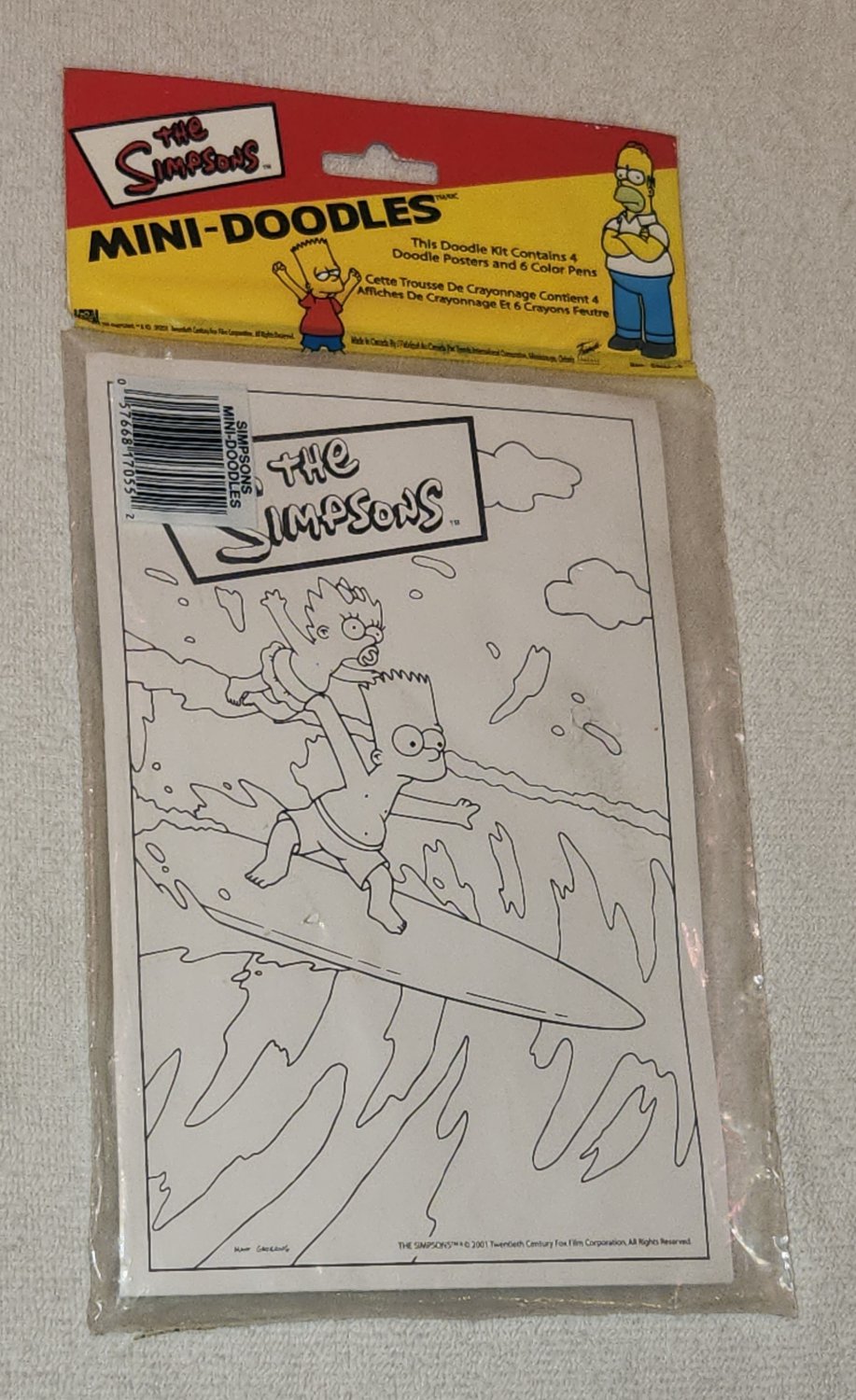 Simpsons Velvet Doodles Door Hangers (3) + Mini-Doodles (1) Homer Bart ...