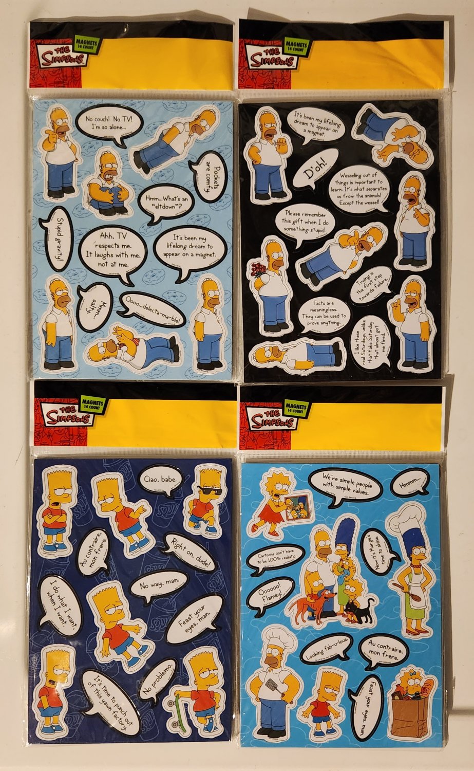 Simpsons Magnet Lot Six Sets 74 Total Magnets Homer Bart Krusty Marge ...
