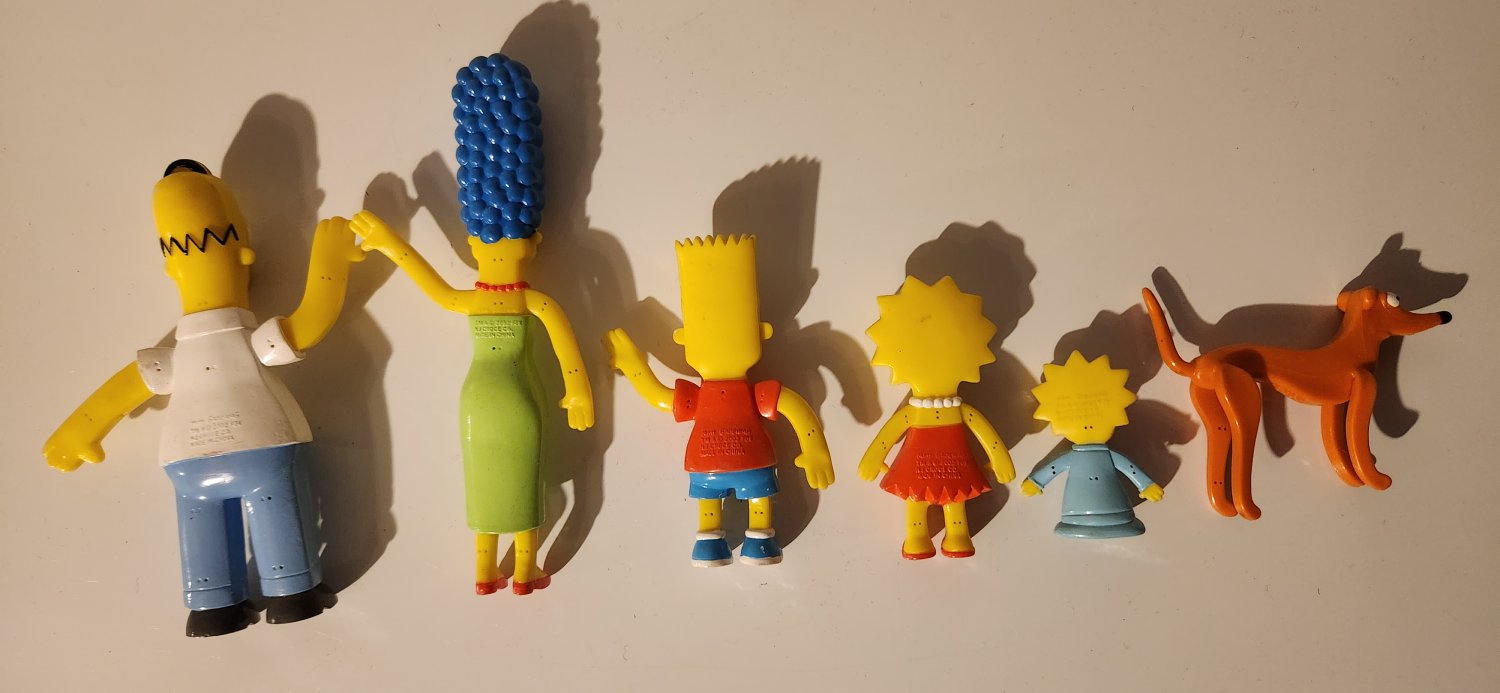 The Simpsons Family Bendable Figures Set Homer Bart Marge Lisa Maggie ...
