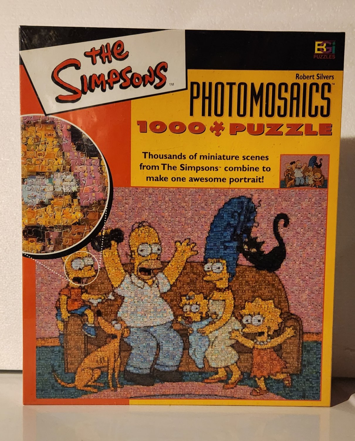 Simpsons Photomosaics 1000 Piece Puzzle Lot Family + Homer Donut Drool ...