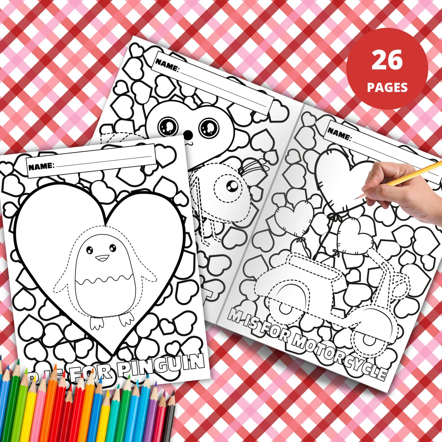 valentines alphabets coloring pages | Valentine's Day Trace & Color ...