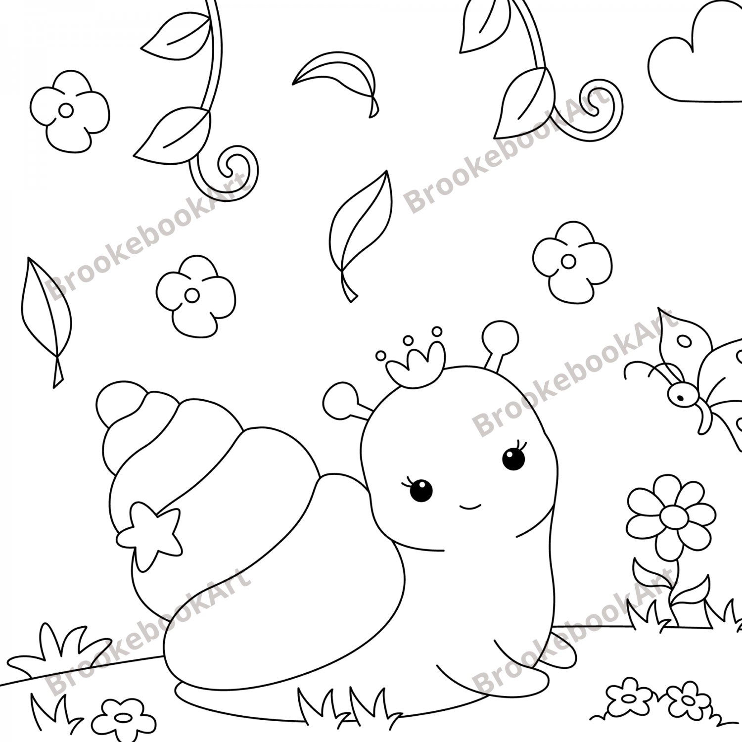 Snail Coloring Pages | Snail Coloring Book for Kids | Printable Pages