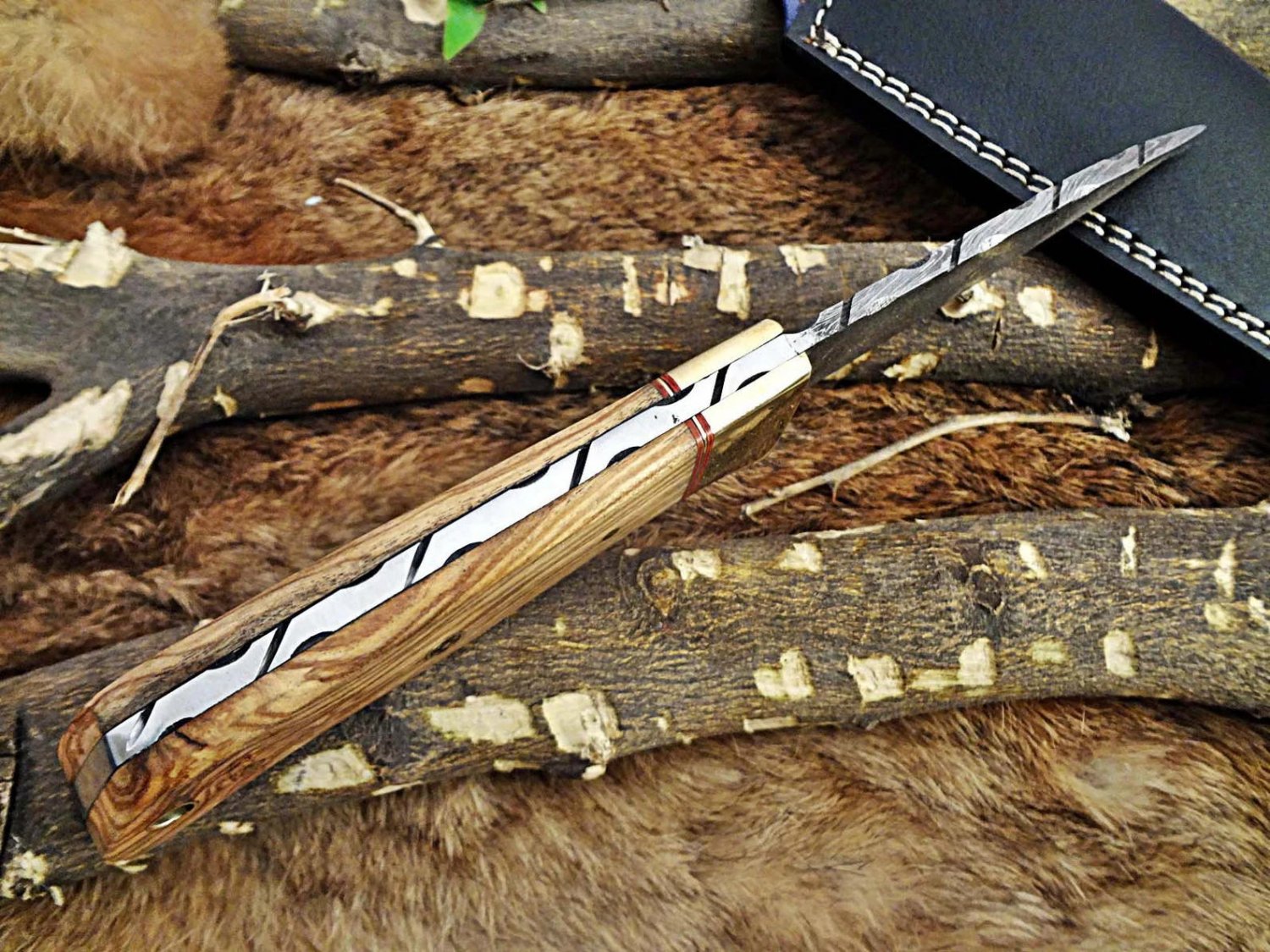 Handmade Knife, Fixed Blade Tracker Knife | Damascus Tracker Knife