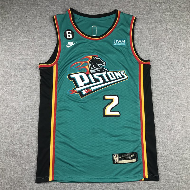 Men's & New Pistons #2 Cade Cunningham Green Stitched Basketball Jersey