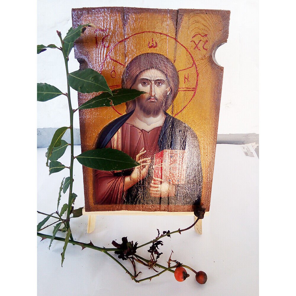 Jesus Christ Blessing Handmade Orthodox Icon , Christianity, Religion ...