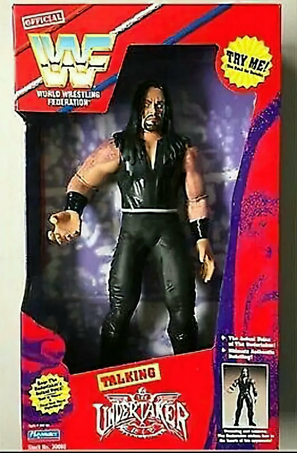 wwe wwf ljn hasbro classic superstars 14" talking undertaker wrestling ...