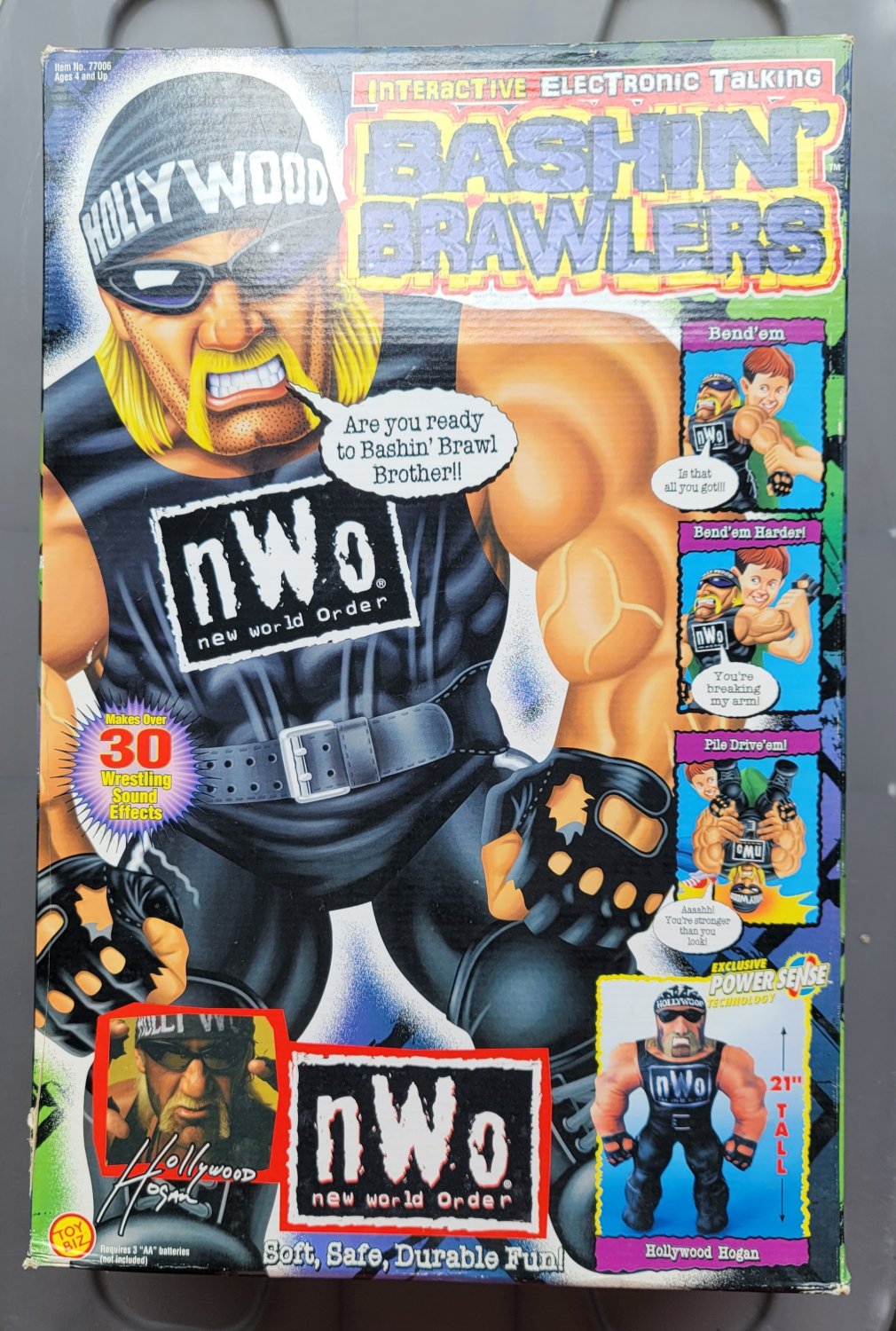 wwe wcw wwf ljn wrestling superstars electronic 21" bashin brawlers ...