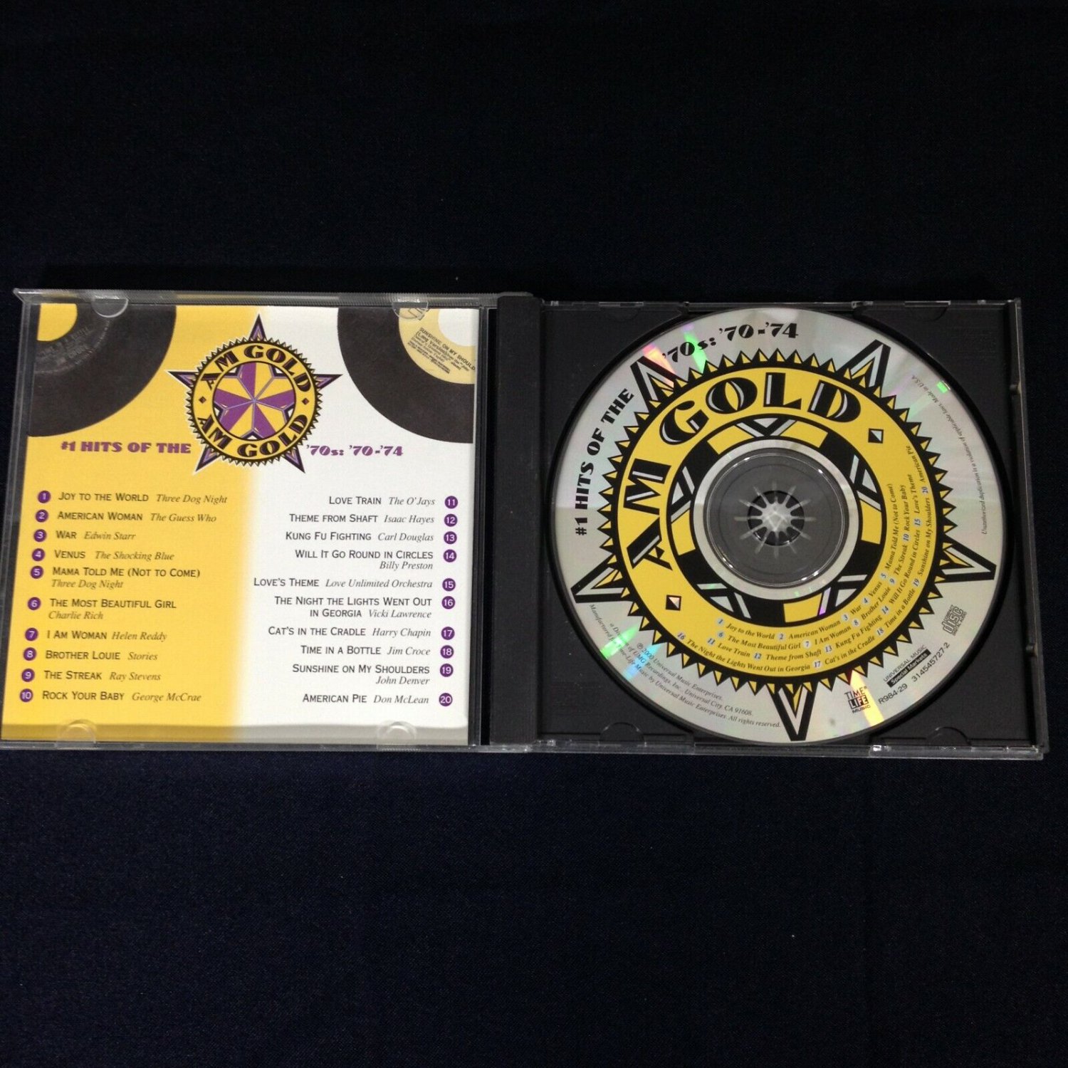 AM GOLD 70-74 #1 HITS OF THE 70'S By TIME LIFE, 20 TRACKS CD Used