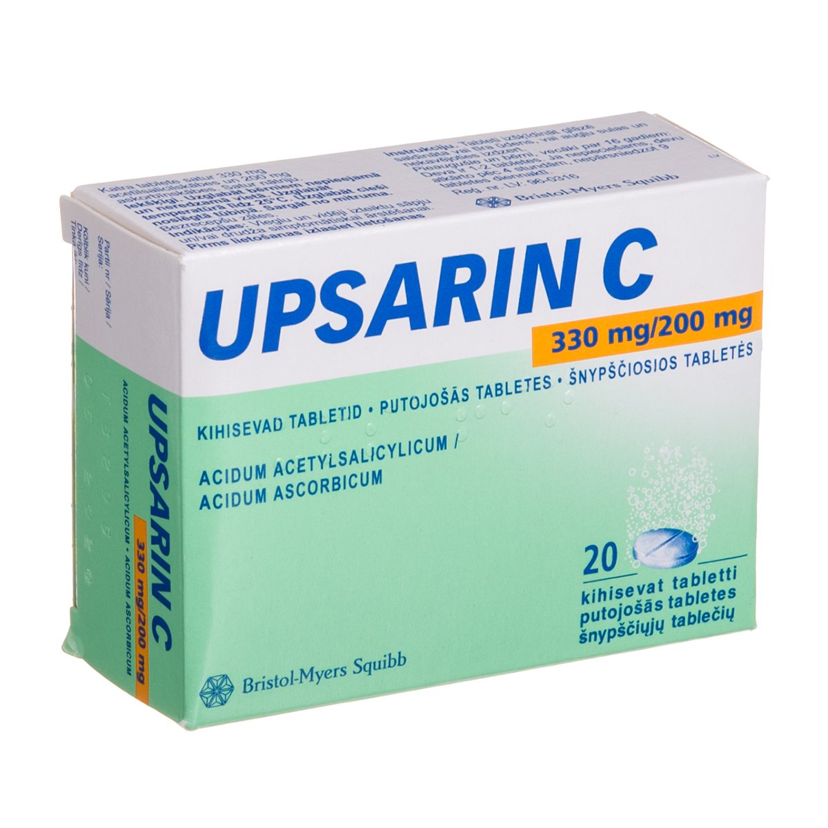 Upsarin C 330/220 mg x20 effervescent tablets UPSA - pain and fever ...