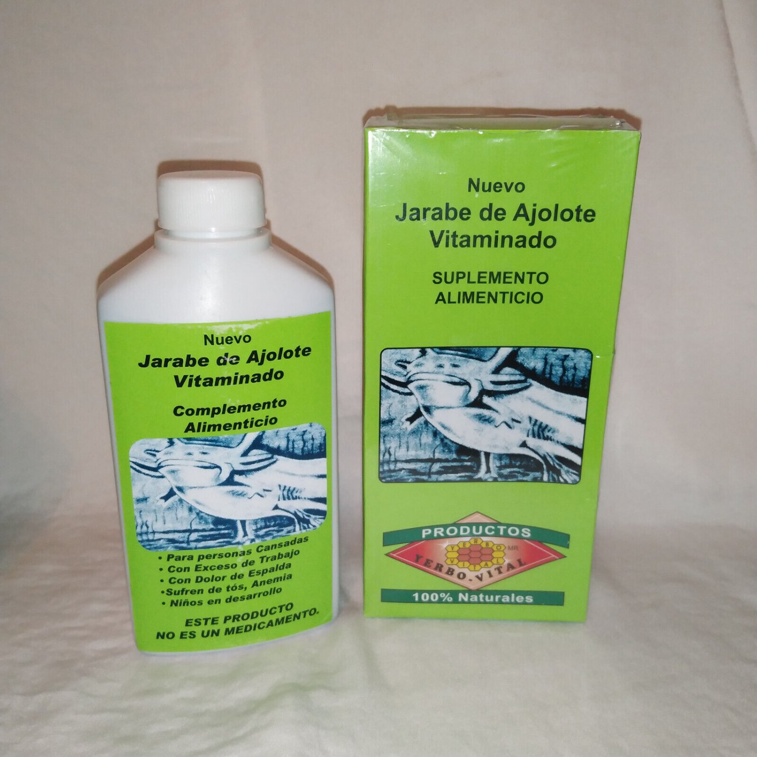 Ajolote Jarabe para la Tos seca Flema Garganta Cansancio Anemia