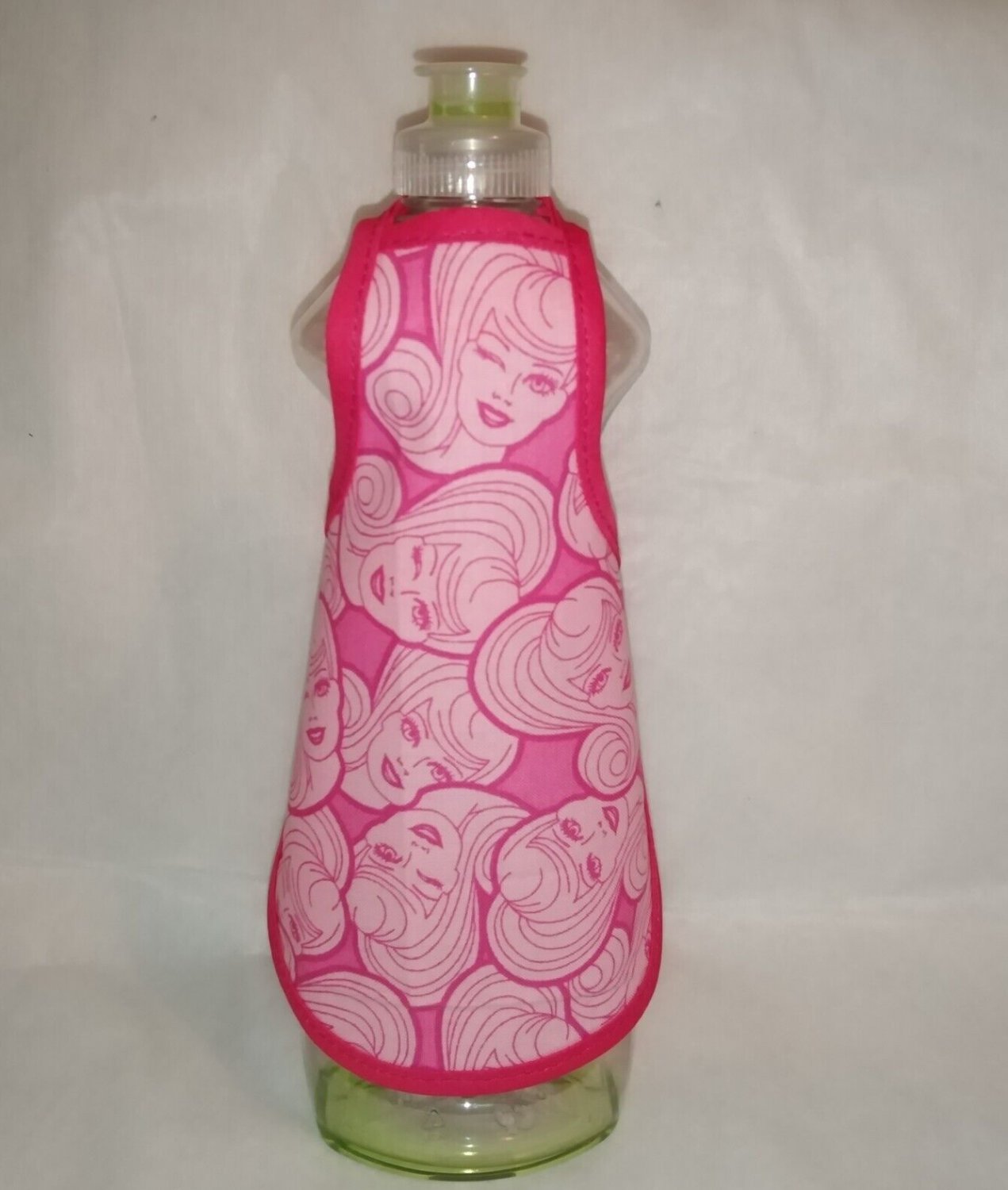 Mattel Barbie Face On Pink Fabric -Decorative Soap Bottle Dish Apron