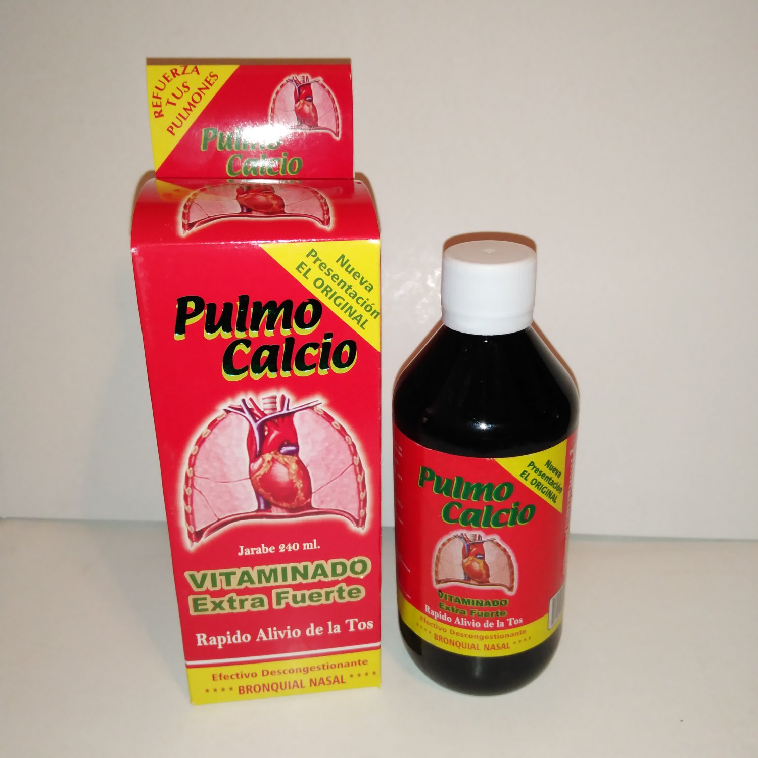 PULMO CALCIO Vitaminado Jarabe Alivio Rapido de La Tos 240ml