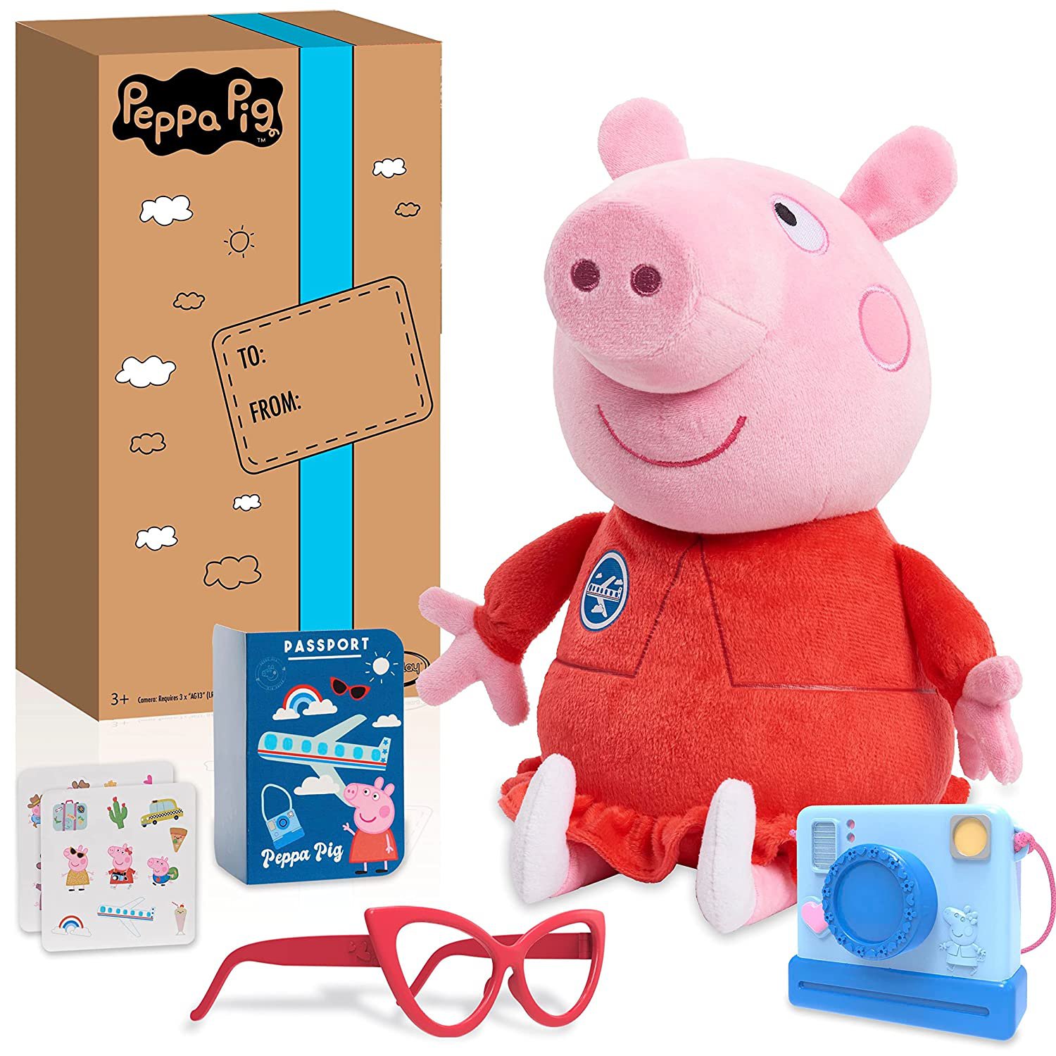 Peppa Pig 13.5-Inch Tourist Peppa Pig Plush, Super Soft & Cuddly ...