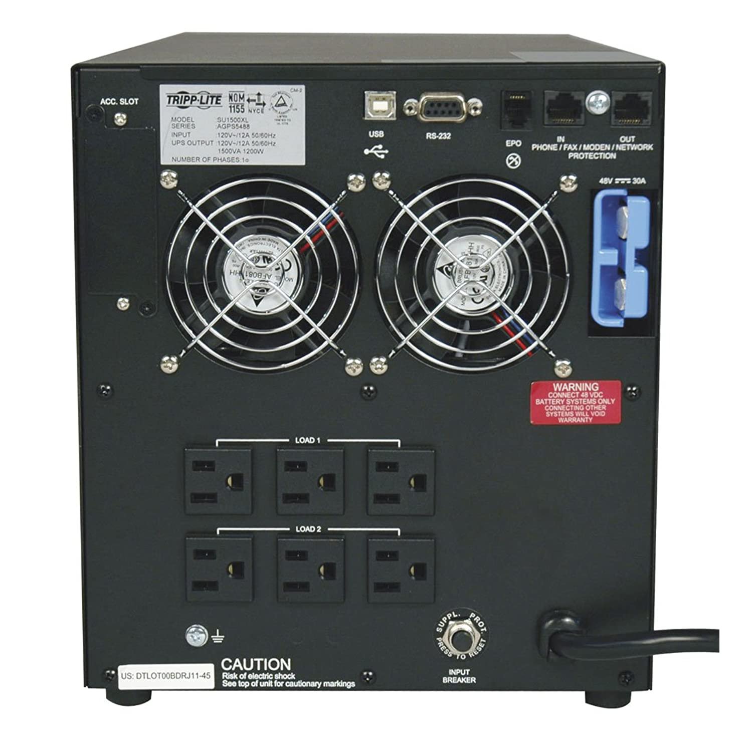 Tripp Lite 1500VA 1200W UPS Smart Online Tower 100V-120V USB DB9 SNMP ...