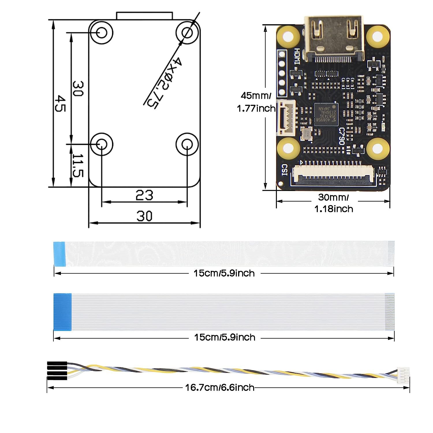 Raspberry Pi Hdmi In Module, Hdmi To Csi-2 C790, Hdmi Input Tc358743 ...
