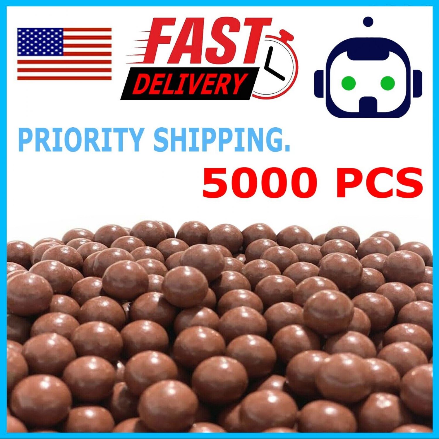 5000 Qty Count Biodegradable Slingshot Ammo 3/8" Inch Precision Hard ...