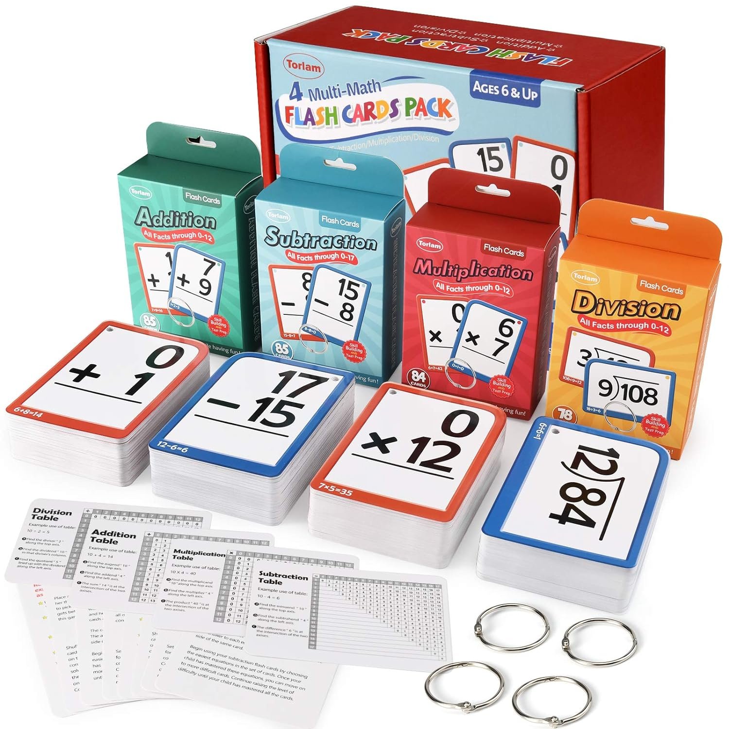Multi Math Flash Cards For Kids Ages 4-8 - Addition, Subtraction ...