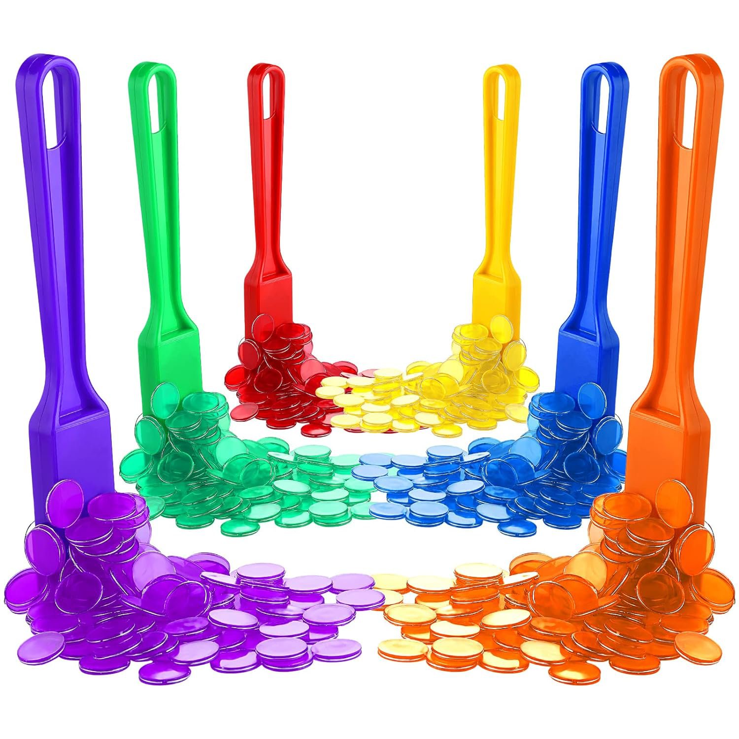 6 Pieces Magnetic Bingo Wands With 600 Bingo Chips Rainbow Magnetic ...