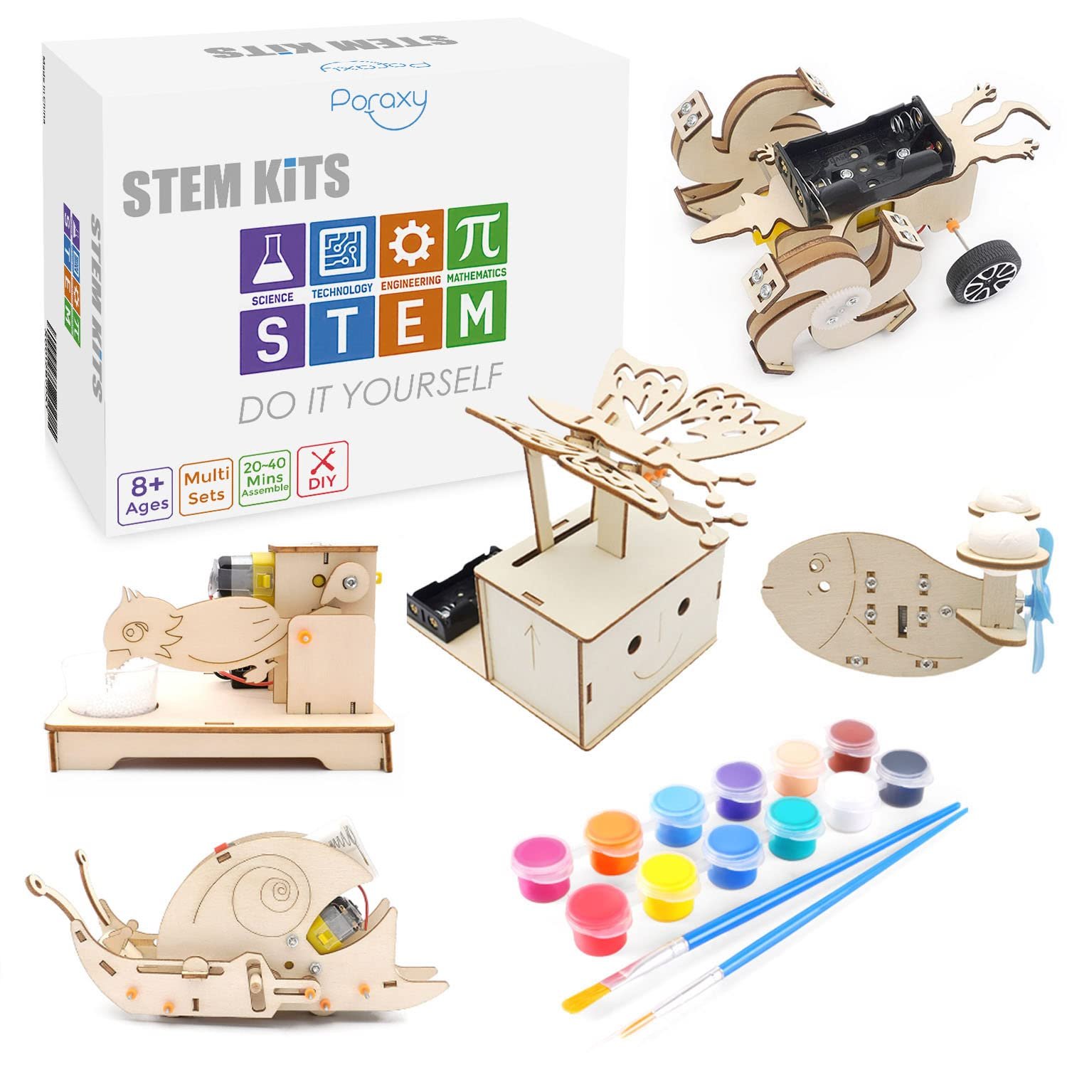 5 Set Stem Kits, Stem Projects For Kids Ages 8-12, 3D Wooden Puzzles ...