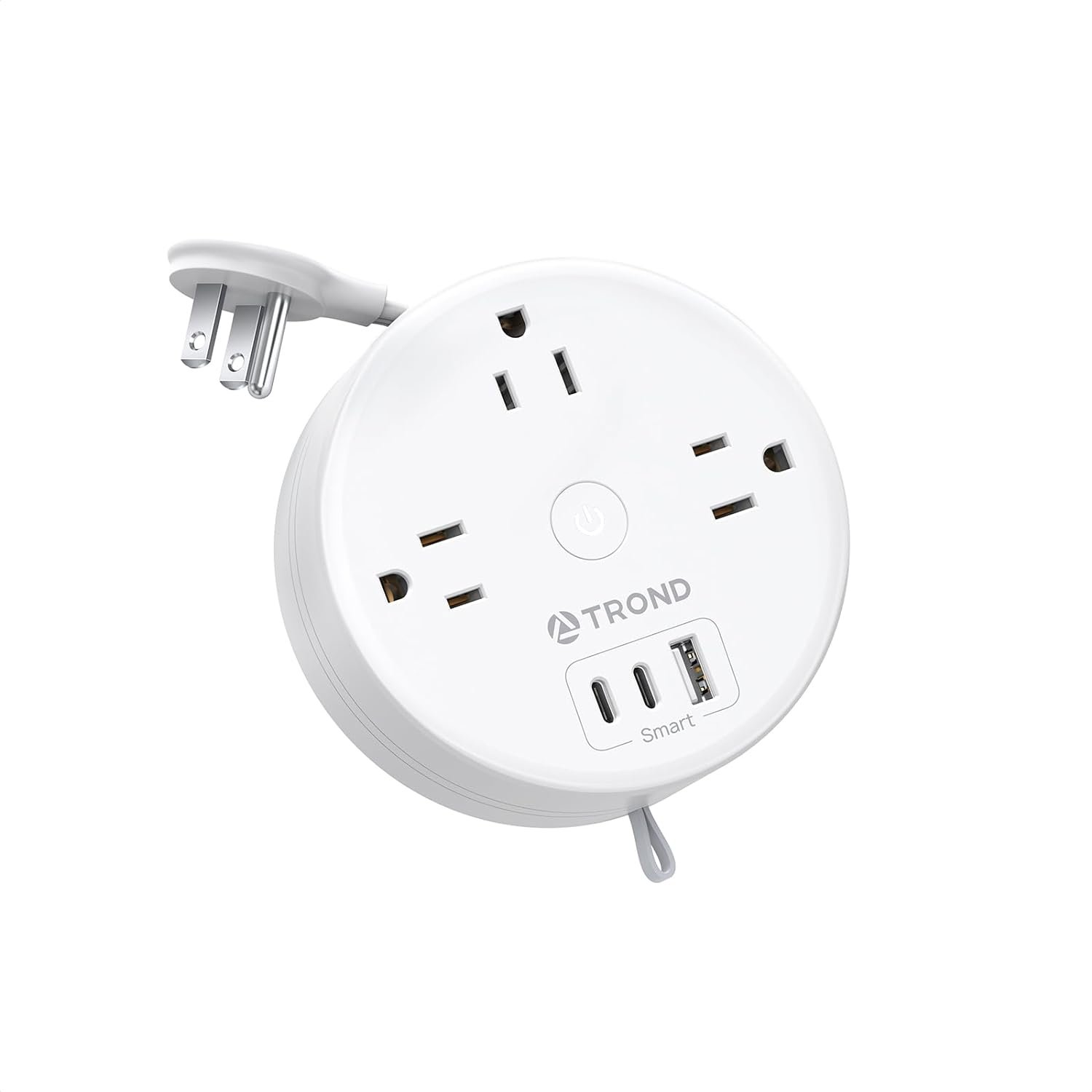 TROND Retractable Power Strip - Ultra Thin Flat Plug 5ft Retractable ...