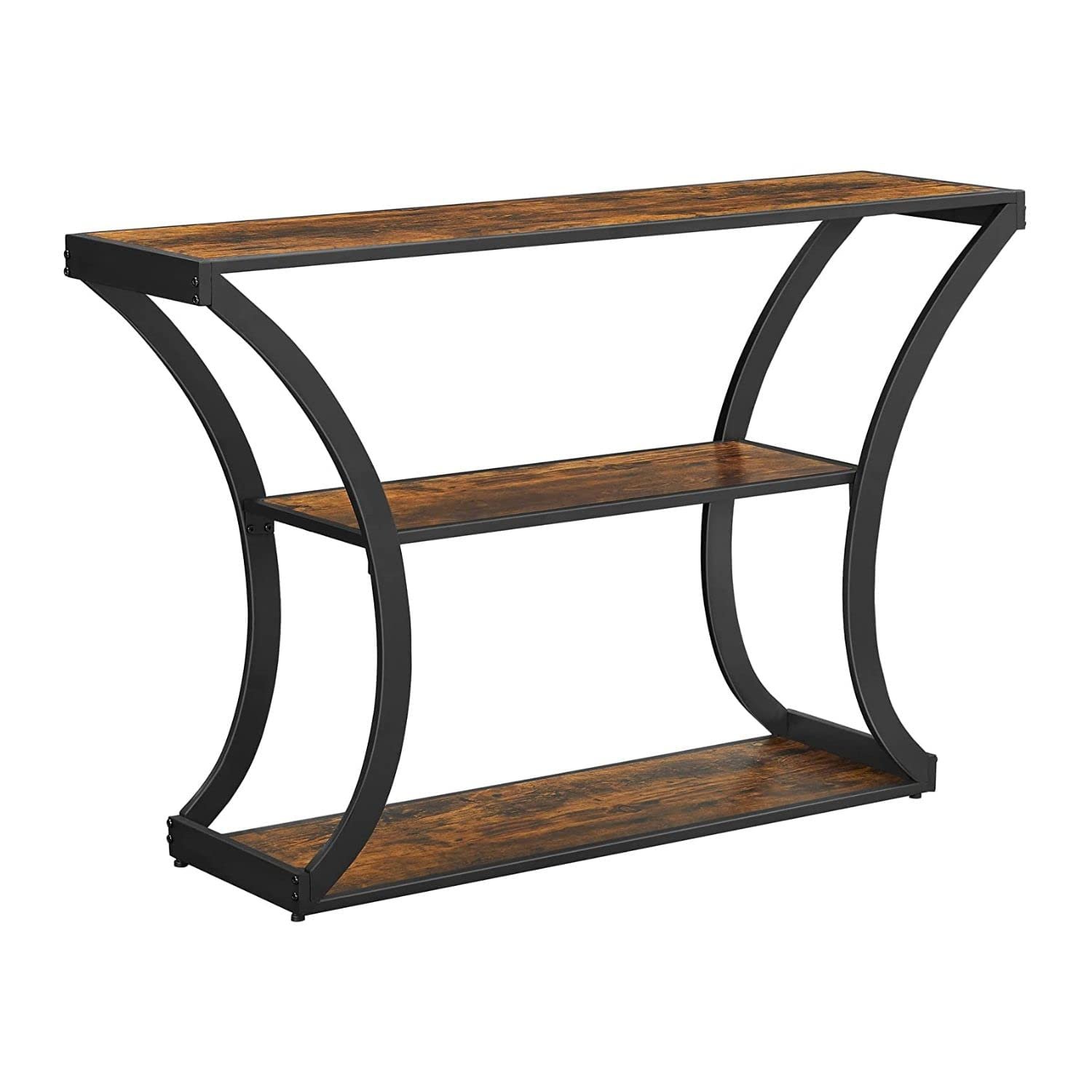 Console Table With Curved Frames And 2 Open Shelves, For Hallway ...