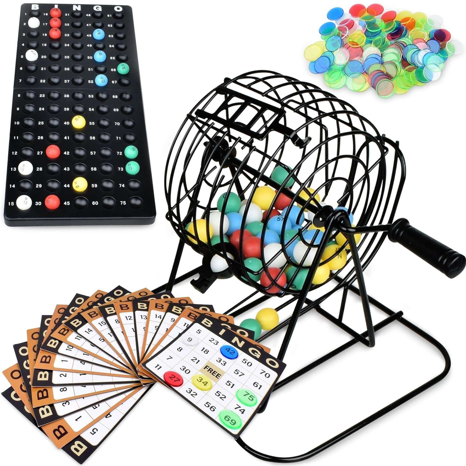 Bingo Game - Bingo Set With Bingo Cards And 150 Bingo Chips, Metal ...