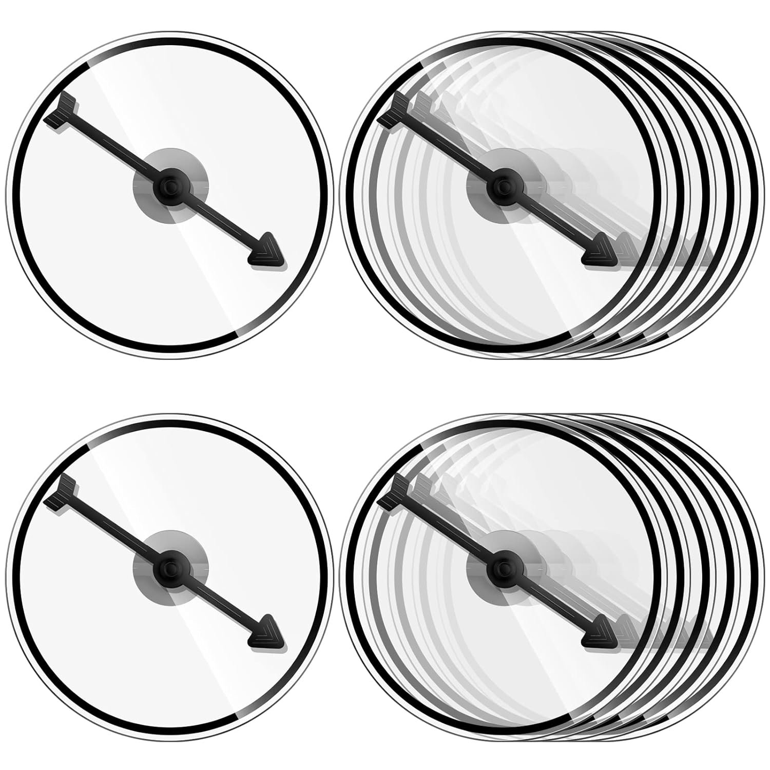 10 Sets Transparent Game Spinner Wheel Dry Erase Square Blank Game ...
