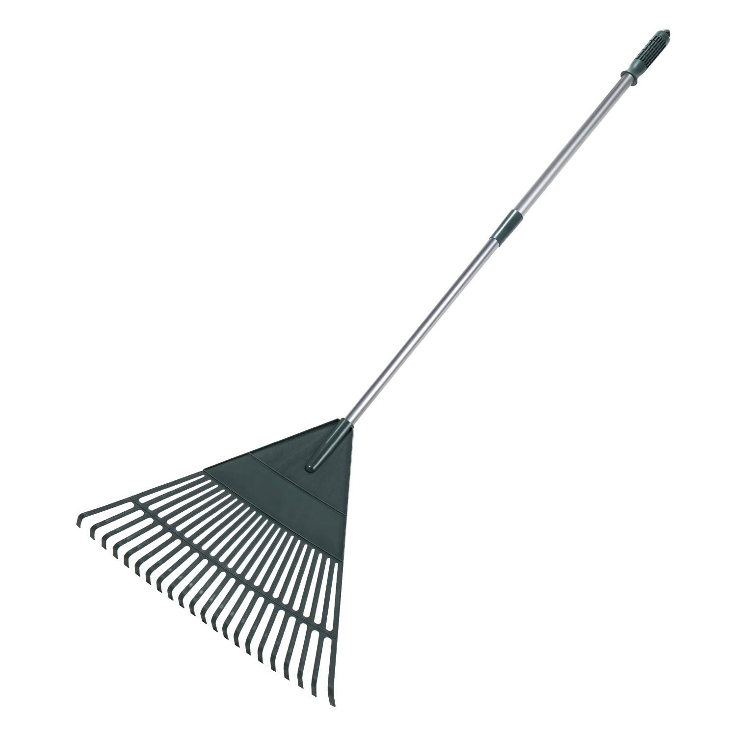 Garden Rake, Adjustable Lightweight Steel Poly Shrub Rake, Plastic Head ...
