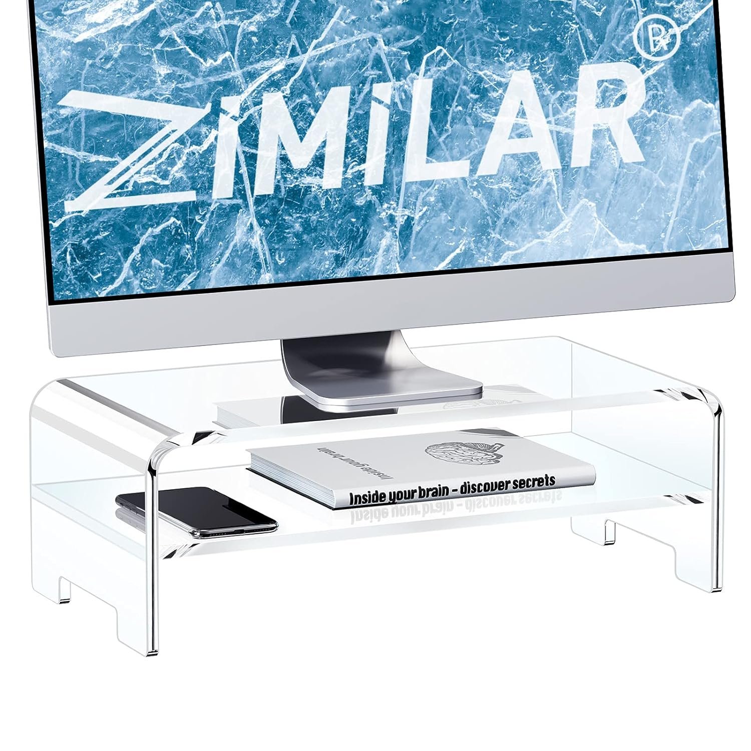 Acrylic Monitor Stand Riser, 2-Tier Clear Monitor Riser For Home Office ...