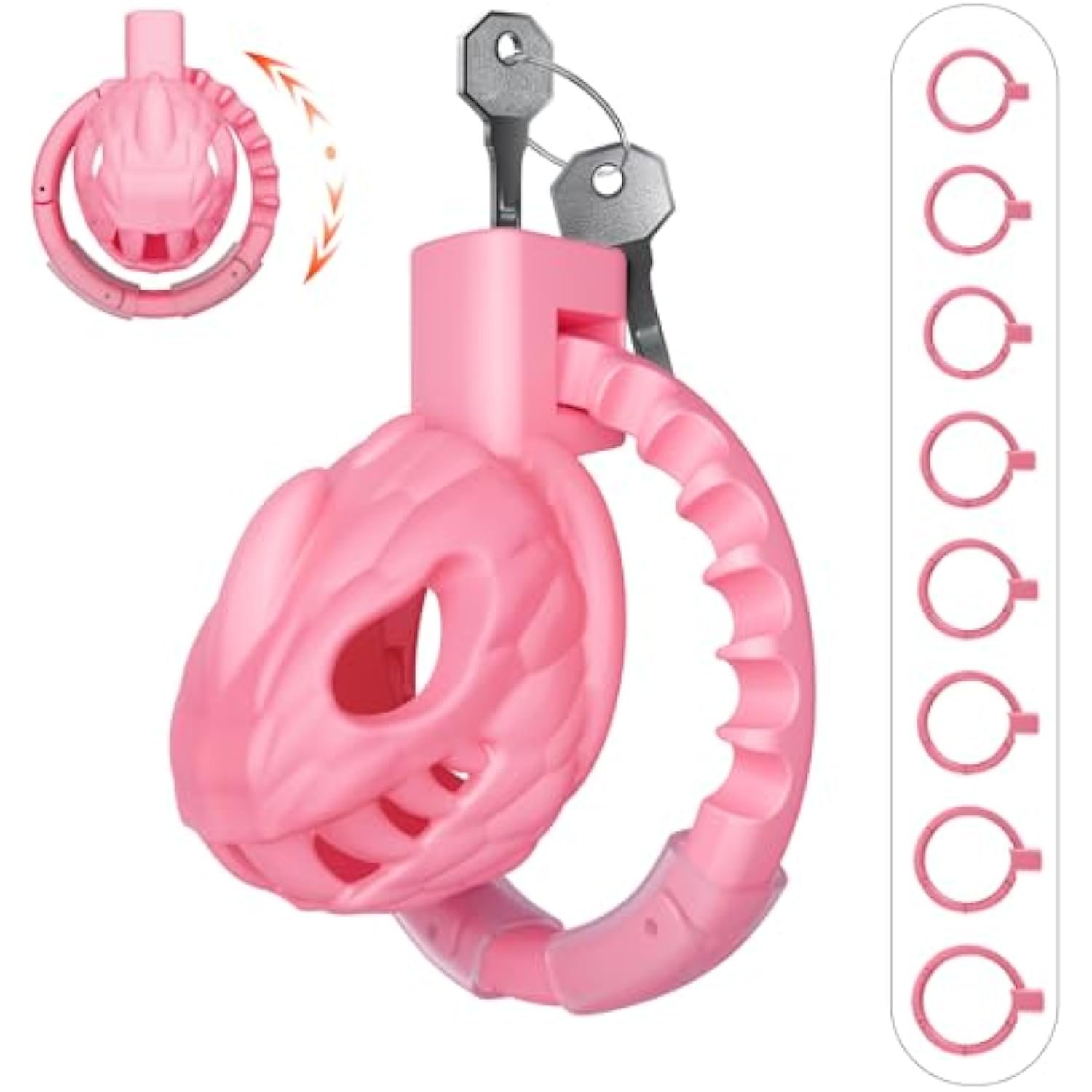 Male Chastity Cage, Small Lightweight Chastity Device With Adjustable 8 Sizes And Invisible Lock, Ma