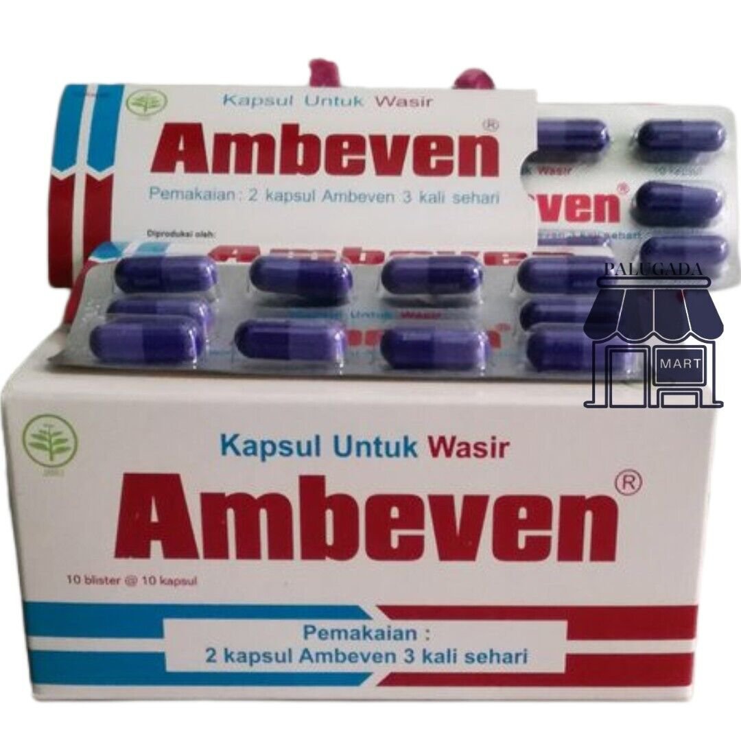 Original 1 Box Ambeven (100 Capsule) Herb for Relieve Hemorrhoids ...