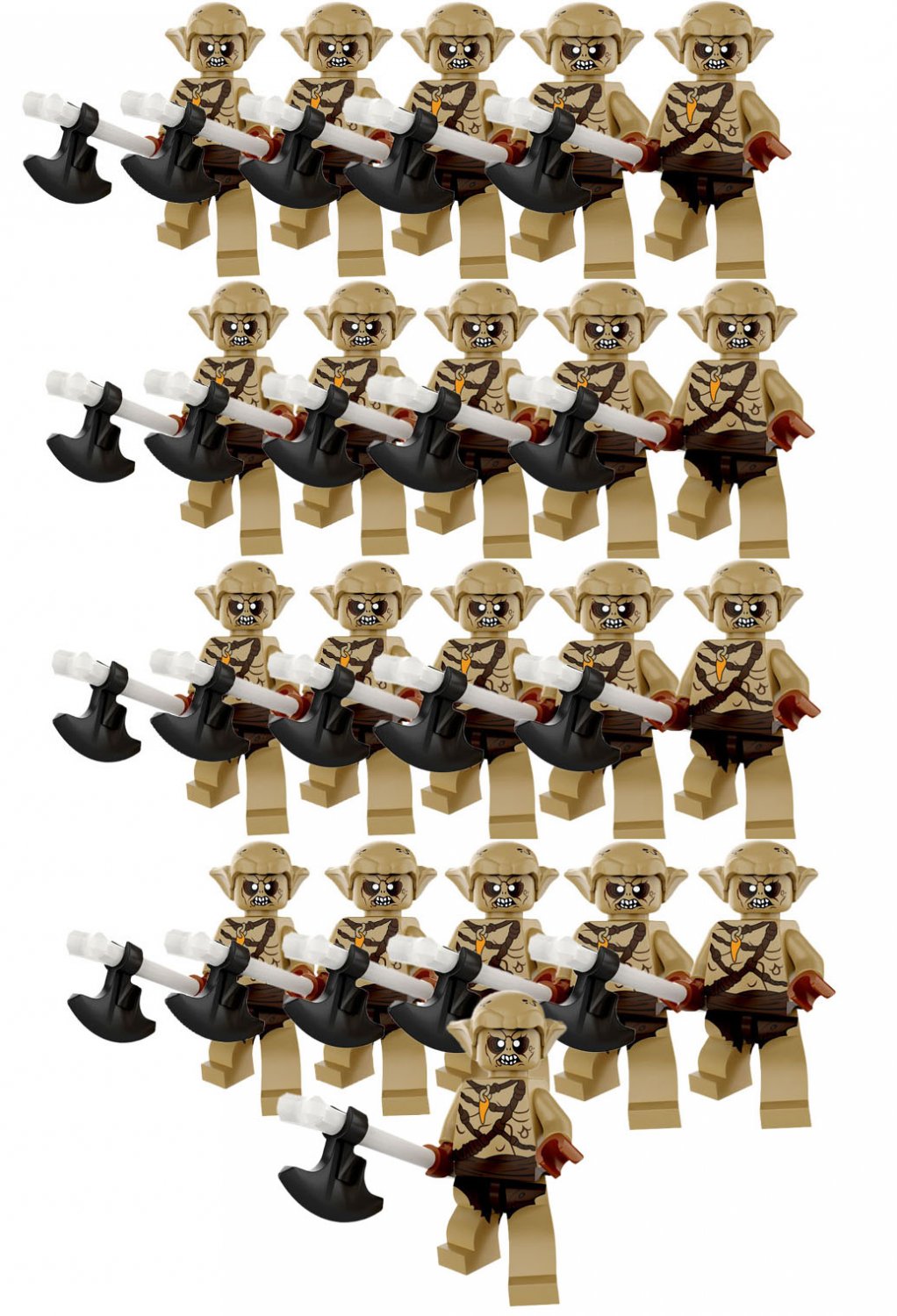 LOTR Hobbit Goblin Army - 21 Minifigure Block Toys