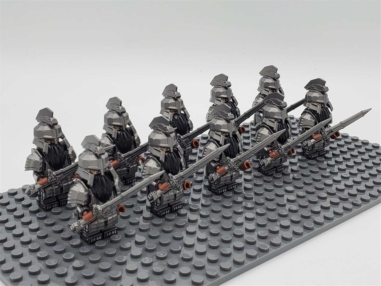 LOTR Dwarf Heavy Greatswords Infantry Army 10 Minifigure Lot