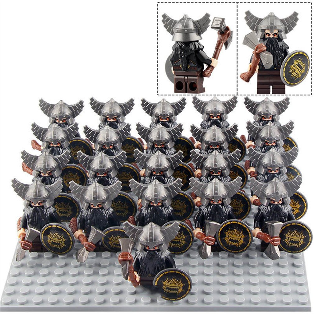 21pcs LOTR Evil Dwarf Army Custom Minifigure Building Blocks