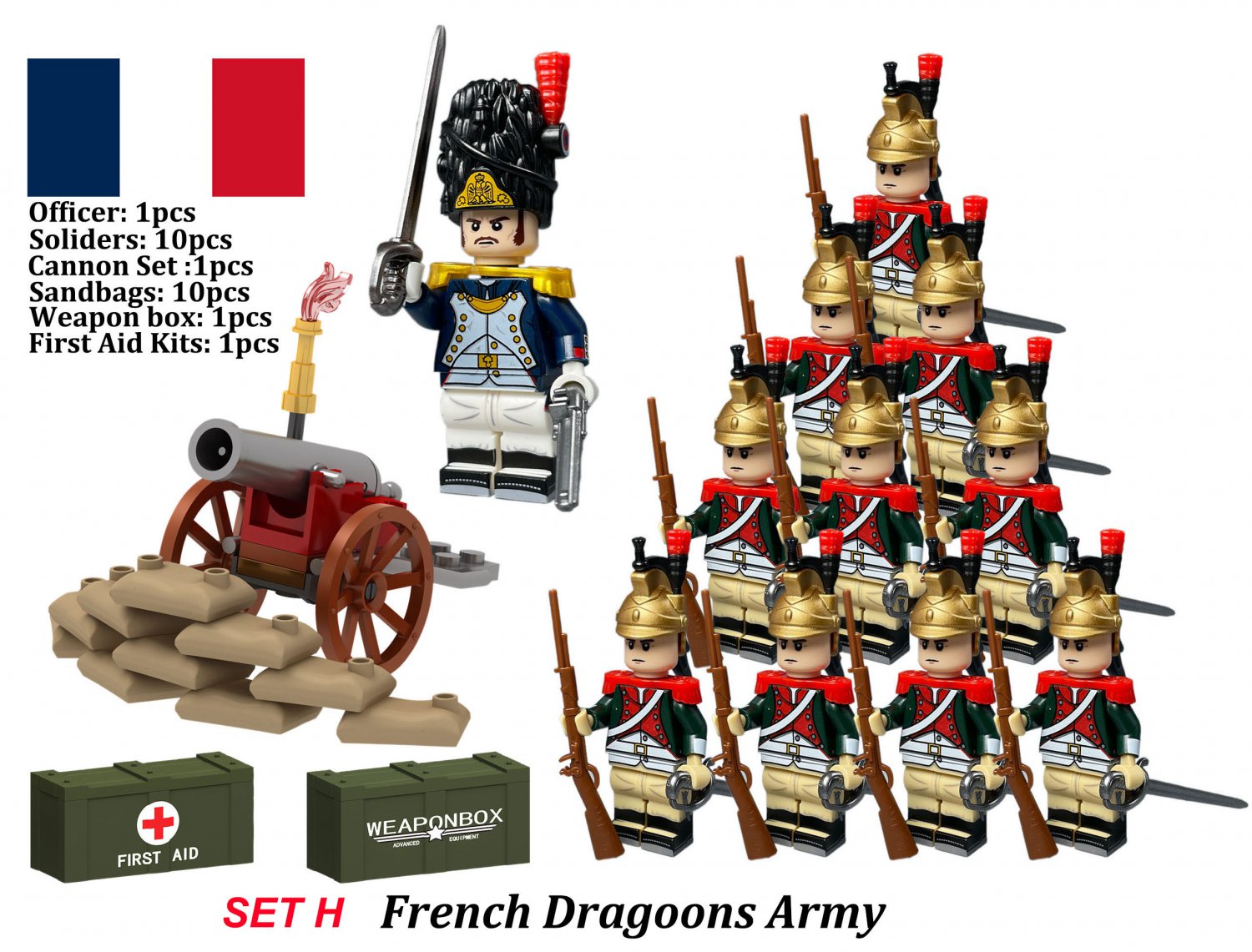Swiss Grenadiers Napoleonic War Custom Minifigure Building Toy
