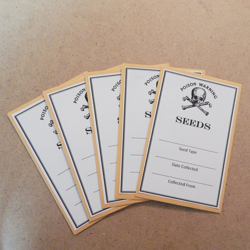 Exclusive Seed Saving Envelopes Poison Seeds Warning - Set of 5