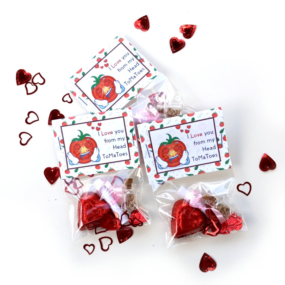 Cute Tomato Pun Heirloom Seed Favor Mini Love Gift - 3 Packs