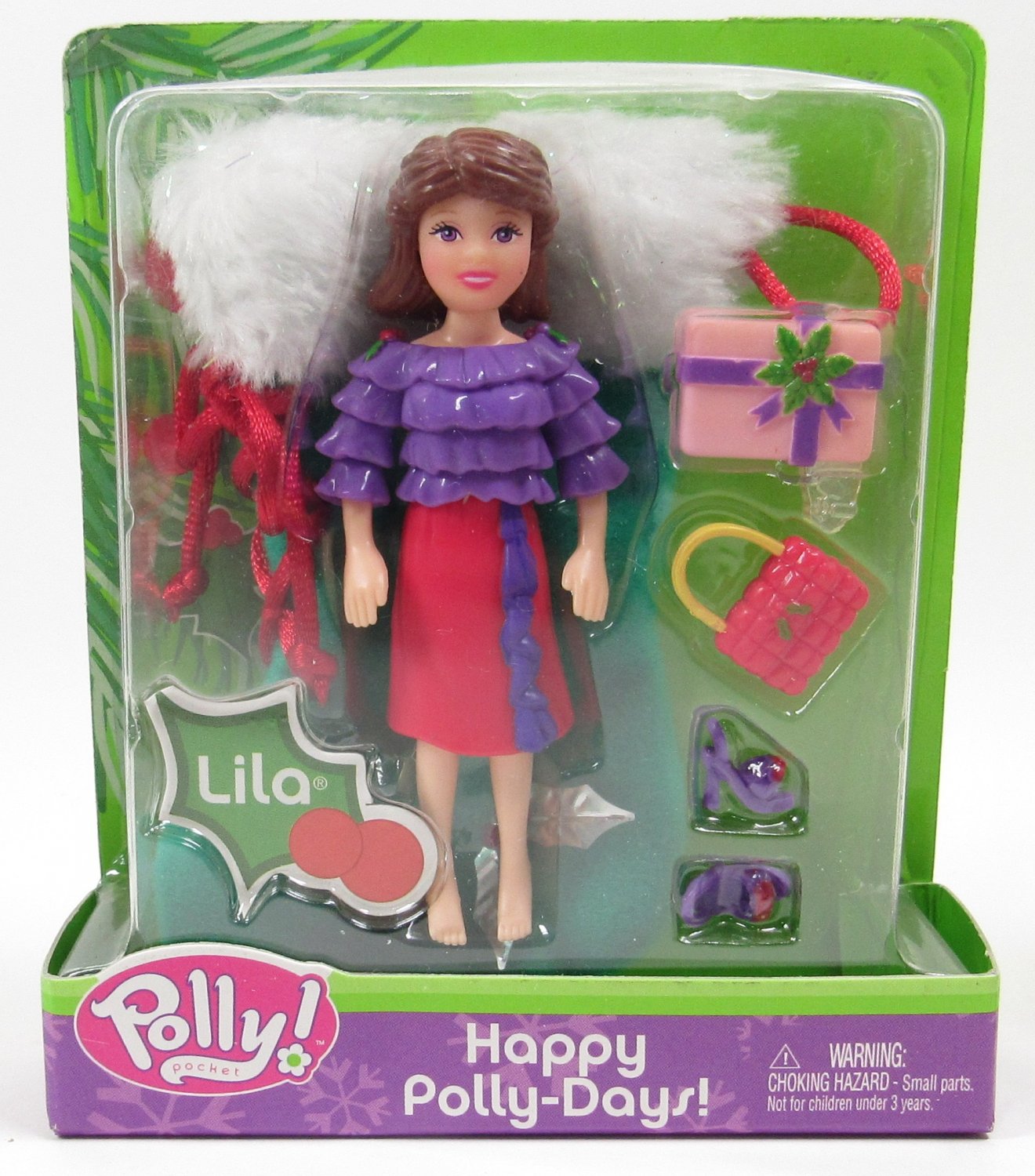 2003 Polly Pocket NEW Happy Polly-Days Lila Doll Perfect Christmas ...
