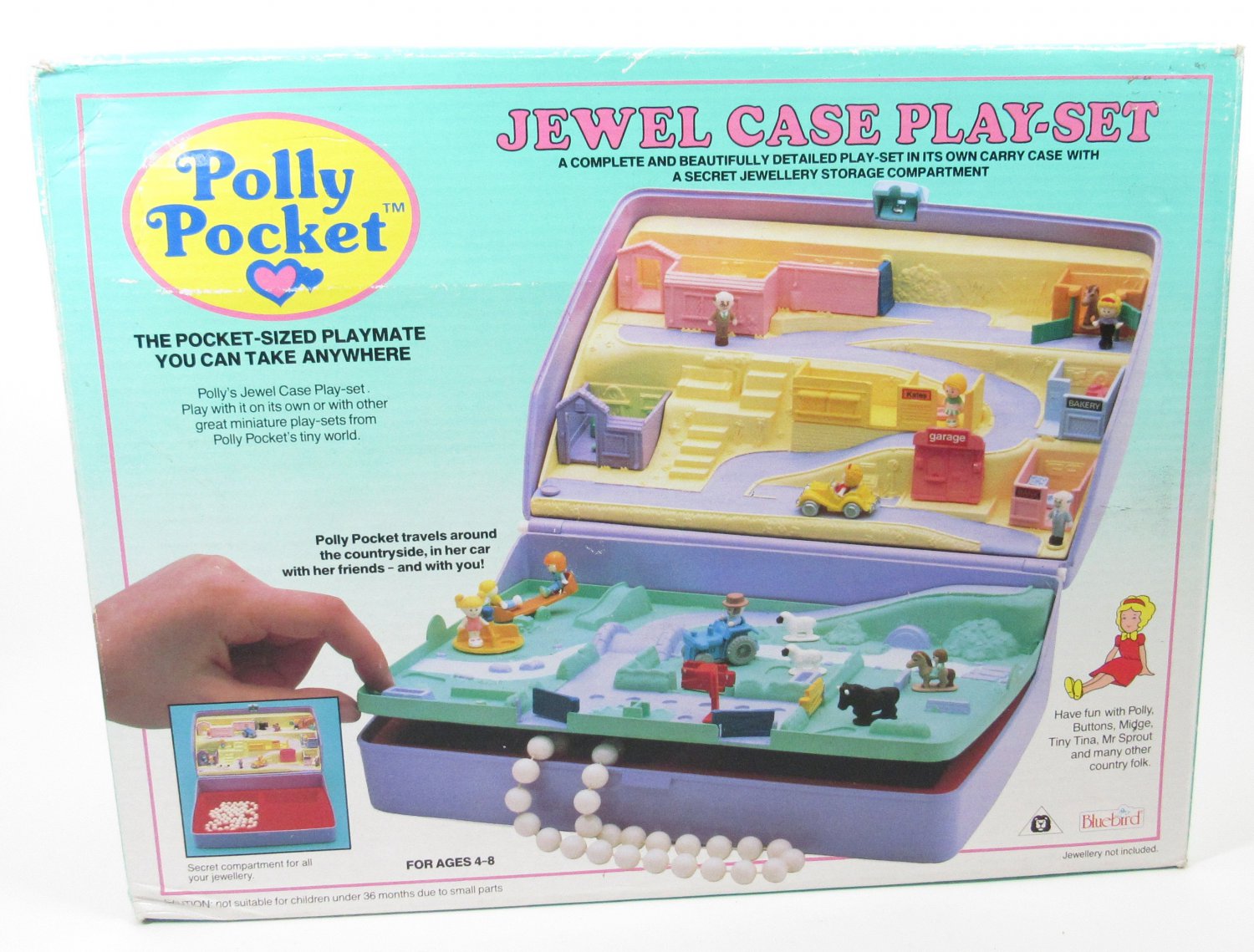 1989 Vintage Polly Pocket RARE (Farm) Jewel Case Bluebird Toys (44442)