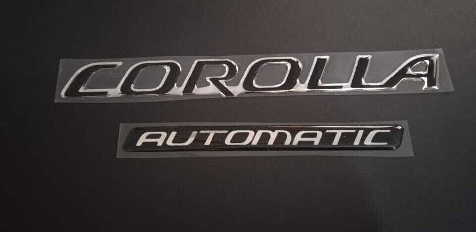 COROLLA And AUTOMATIC Bubble Sticker emblem