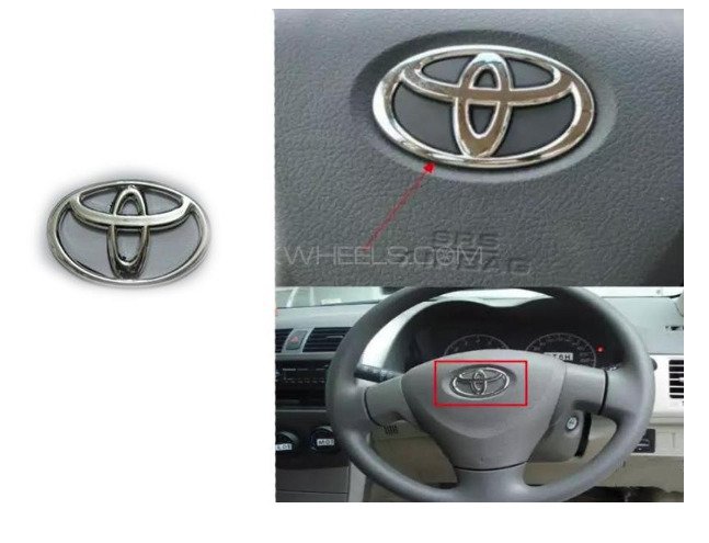Toyota Corolla Steering Logo Emblem Chrome For 2009-2014
