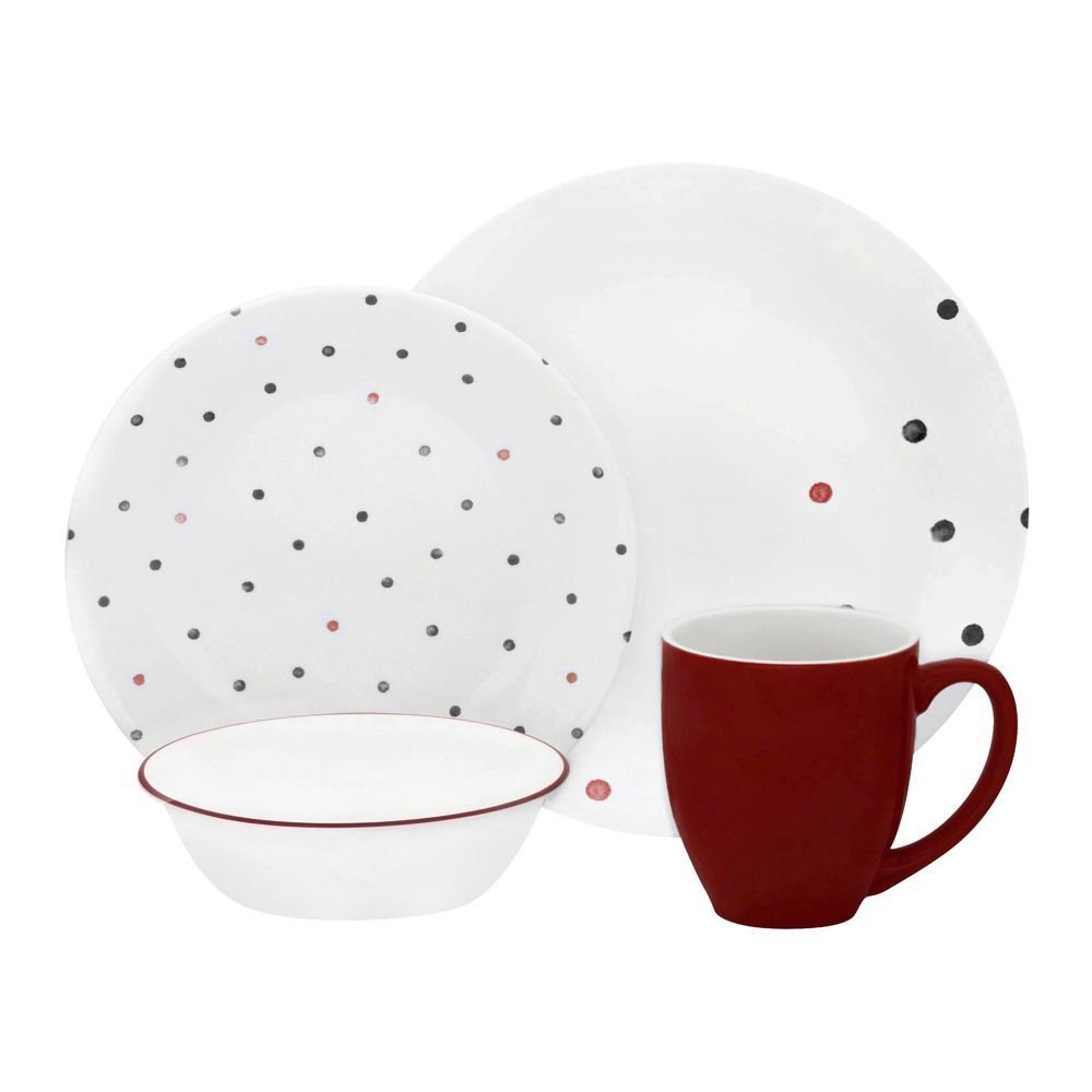 Corelle Vive Breakfast Set, Polka Dottie, 16 Pieces
