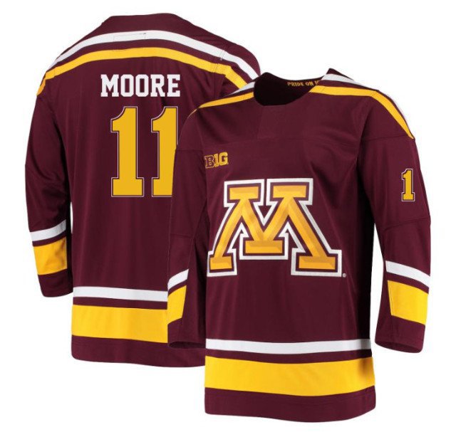 Oliver Moore Jersey #11 Minnesota Golden Gophers Vapor Patch College ...