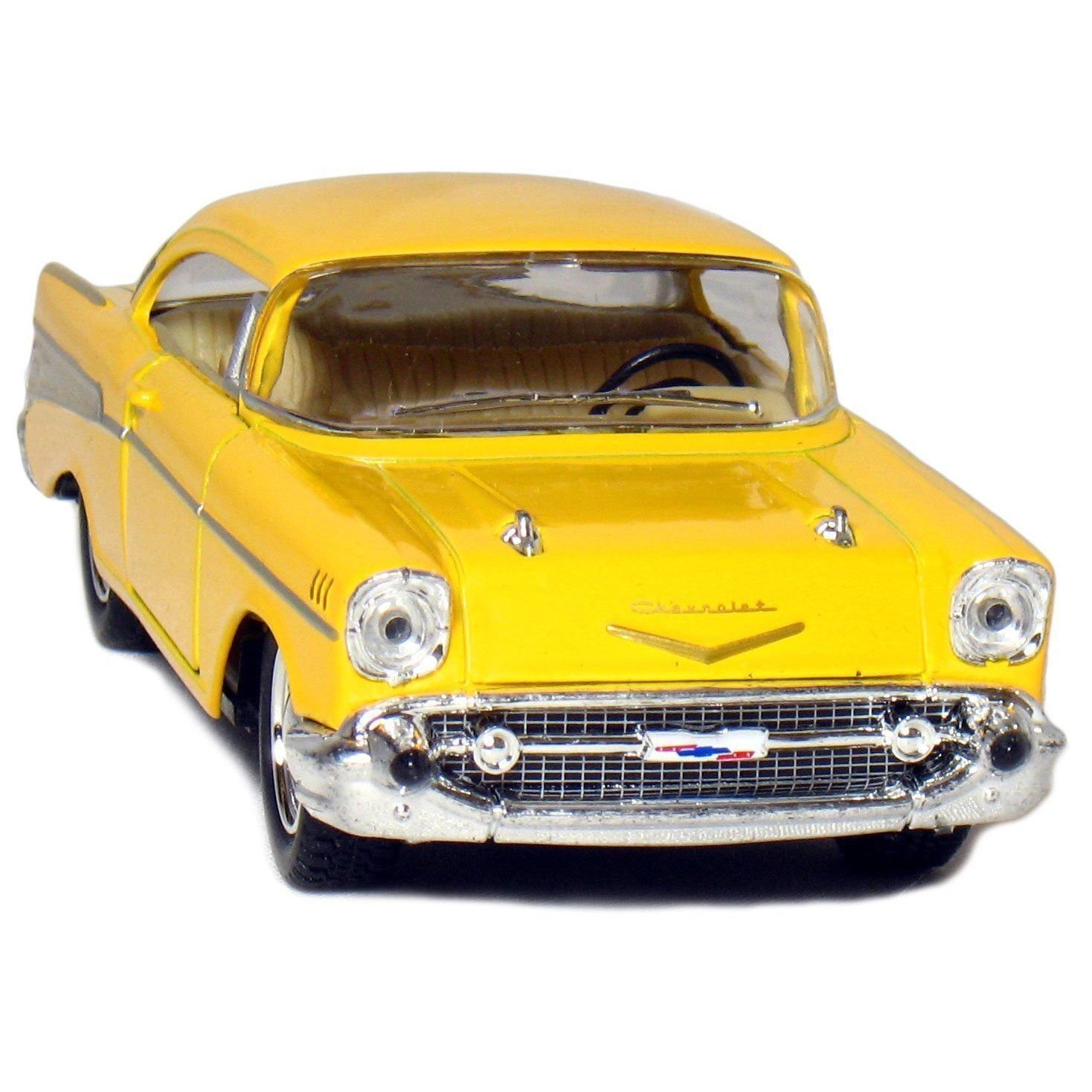 1957 Chevrolet Bel Air Diecast Model Toy Car 1:40 Chevy Yellow New 5"