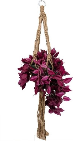 Macrame Jute Natural Model 30 Hanger Hold Live Plant 37'' Length 68 Pot ...