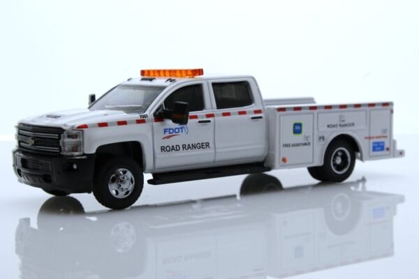 2018 Chevy Silverado 3500 Dually Pickup Truck Florida Dot 1:64 Diecast Toys