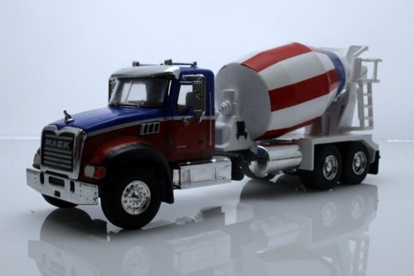 Mack Granite Cement Mixer Concrete Truck 1:64 Scale Red White Blue ...